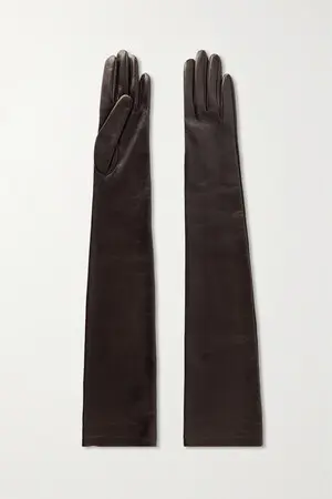 THE ROW Simon Leather Gloves - Brown