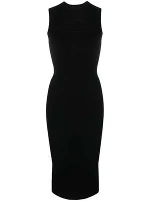 Victoria Beckham Cut-out Sleeveless Midi Dress - Black