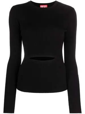 DIESEL® M-peris Cut-out Knitted Top - Black