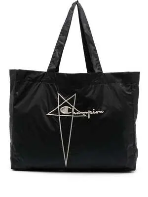 Rick Owens Logo-embroidered Tote - Black
