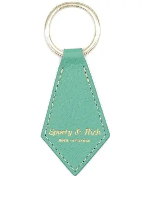 SPORTY & RICH Logo-print Leather Keychain - Green