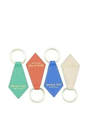 SPORTY & RICH Logo-print Leather Keychain