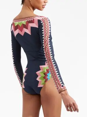 La DoubleJ Sunset Geometric-print One-piece
