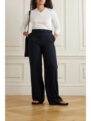 THE ROW Delton Pleated Wool Pants