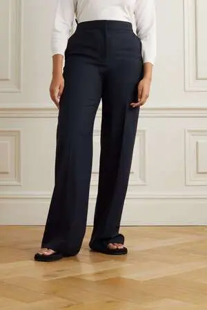 THE ROW Delton Pleated Wool Pants - Navy