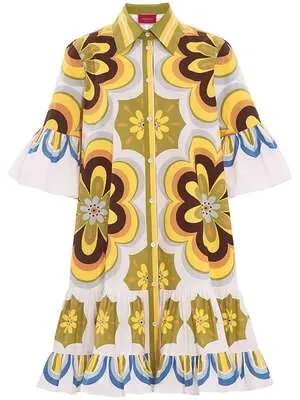 La DoubleJ Choux Geometric-print Dress - White