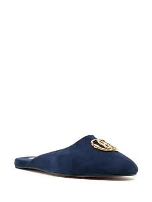 Bally San Fernando Suede Slippers - Blue