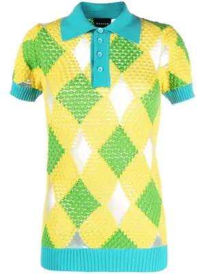BOTTER Geometric Knitted Polo Shirt