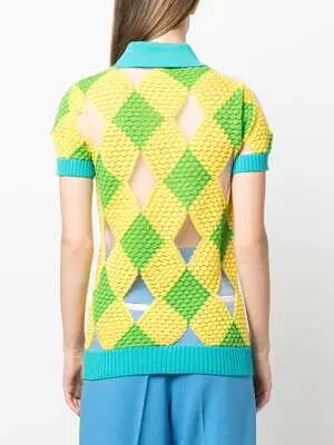 BOTTER Geometric Knitted Polo Shirt
