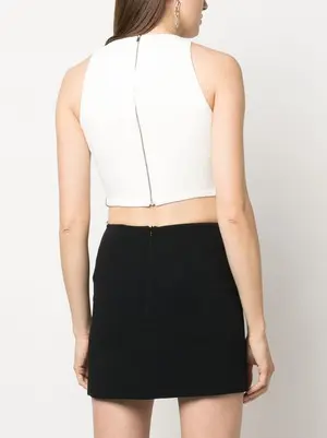 David Koma Crystal Embellished Cropped Top