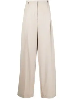 BOTTER Pleated Wide Leg Trousers - Neutrals