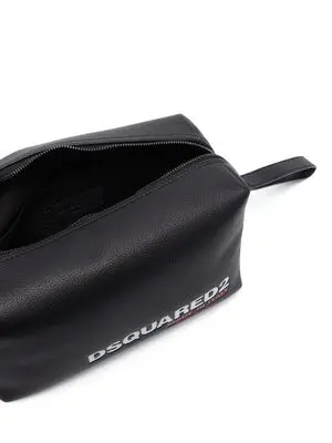 Dsquared2 Logo-print Leather Wash Bag