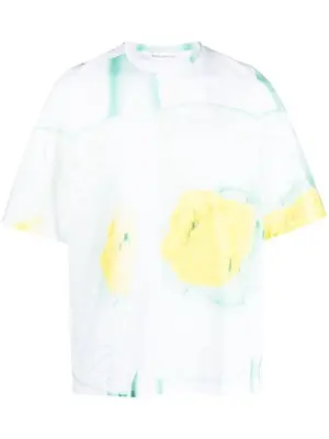 BIANCA SAUNDERS Hard Foods Graphic-print T-shirt - Green