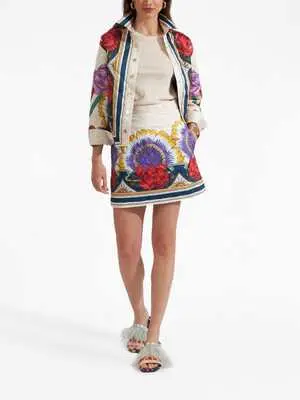 La DoubleJ Edie Quilted Floral-print Jacket - White