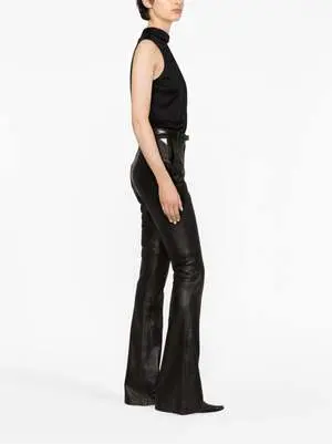 Attico Flared Leather Trousers