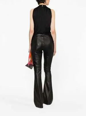 Attico Flared Leather Trousers