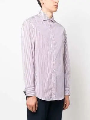 Brunello Cucinelli Long-sleeve Striped Cotton Shirt