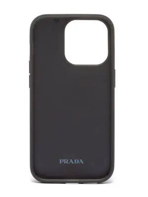 Prada Saffiano Leather Iphone 14 Pro Case - Black | Editorialist