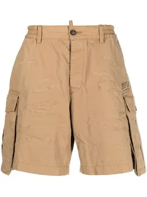 Dsquared2 Distressed-effect Cargo Shorts - Neutrals