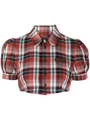 Dsquared2 Checked Puff-sleeve Shirt