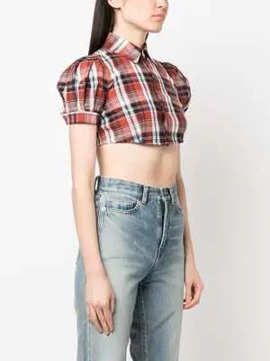 Dsquared2 Checked Puff-sleeve Shirt