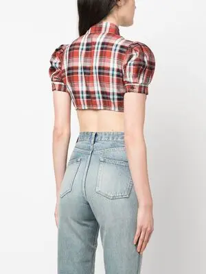 Dsquared2 Checked Puff-sleeve Shirt