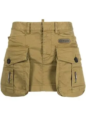 Dsquared2 Cargo-pocket Cotton Miniskirt - Green