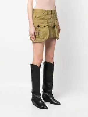 Dsquared2 Cargo-pocket Cotton Miniskirt - Green