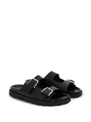 FERRAGAMO Double-buckle Leather Sandals