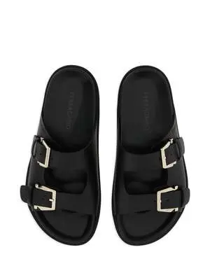 FERRAGAMO Double-buckle Leather Sandals