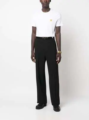 Versace Embroidered Cotton-jersey T-shirt - White