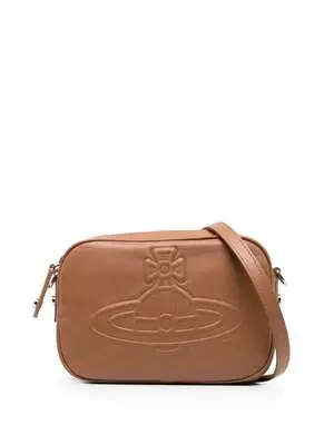 VIVIENNE WESTWOOD Anna Leather Crossbody Bag Brown
