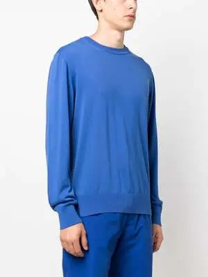 Officine Générale Fine-knit Cotton Jumper - Blue