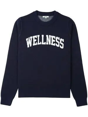 SPORTY & RICH Text-print Wool Jumper