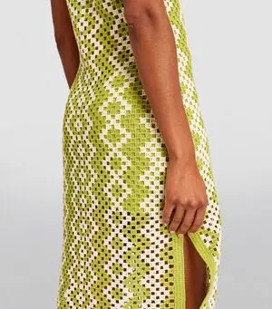 Sandro Cotton Crochet Midi Dress