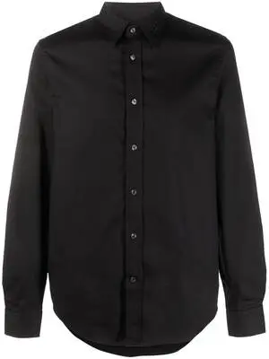 DIESEL® Logo-embroidered Cotton Shirt Black