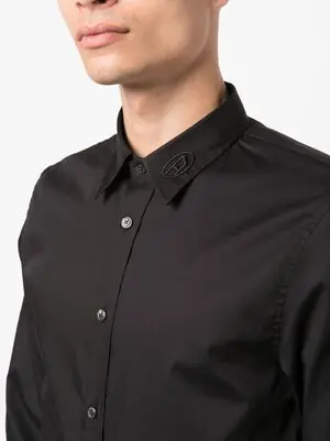DIESEL® Logo-embroidered Cotton Shirt