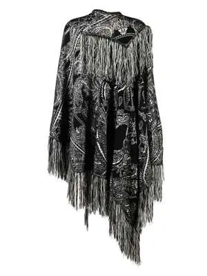 Philipp Plein Paisley-jacquard Wool Cape