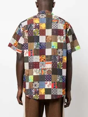 BEAMS Adventure Patchwork-print Shirt