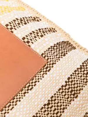 JIL SANDER Striped Woven Raffia Tote Bag
