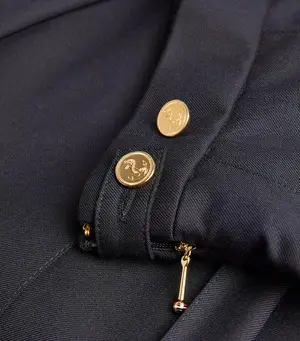 Thom Browne Pleated Midi Skirt - Navy