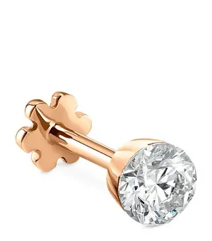 MARIA TASH Gold Invisible Set Diamond Threaded Stud Earring - Rose Gold