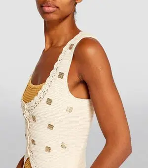 Sandro Crochet Waistcoat Tank Top