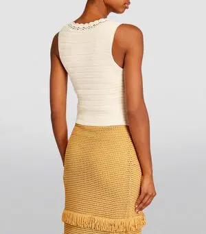 Sandro Crochet Waistcoat Tank Top