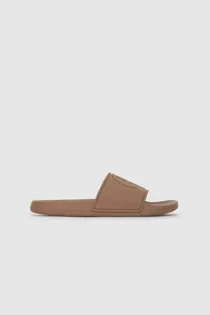 ANINE BING Isla Slides - Camel Monogram