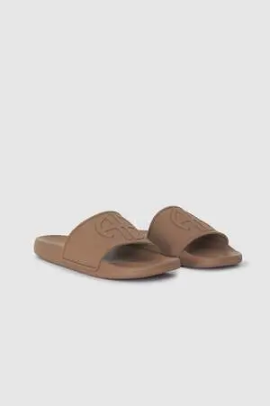ANINE BING Isla Slides - Camel Monogram
