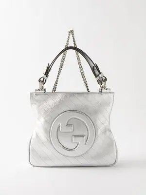 Gucci Gucci - Blondie Quilted Metallic-leather Shoulder Bag - Womens - Silver - ONE SIZE - Silver