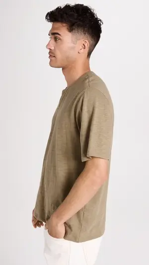 Vince Slub Split Neck Tee - 361omo