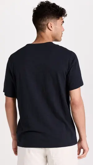 Vince Slub Split Neck Tee - 403cbl
