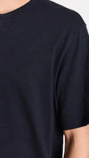 Vince Slub Split Neck Tee - 403cbl